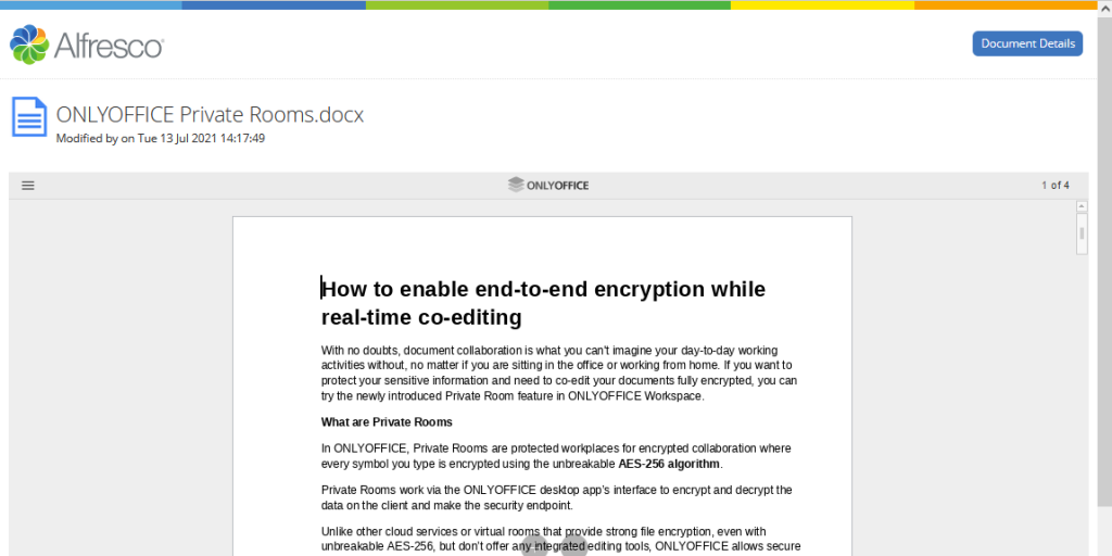 Conector de ONLYOFFICE v.5.0 para Alfresco | ONLYOFFICE Blog