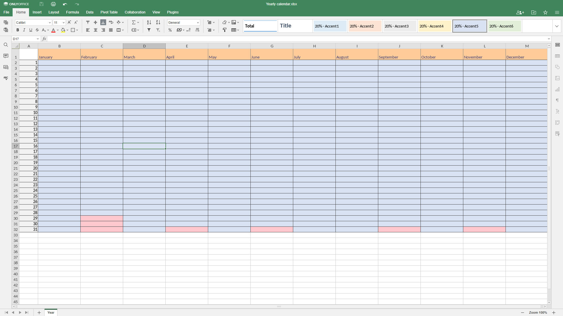 How To Make Calendar In Excel Sheet ONLYOFFICE Blog