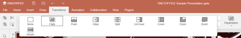 Transiciones de PowerPoint en presentaciones | ONLYOFFICE