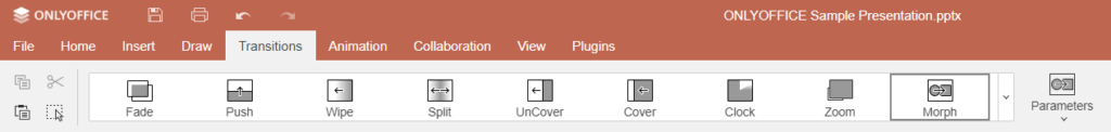 Transiciones de PowerPoint en presentaciones | ONLYOFFICE