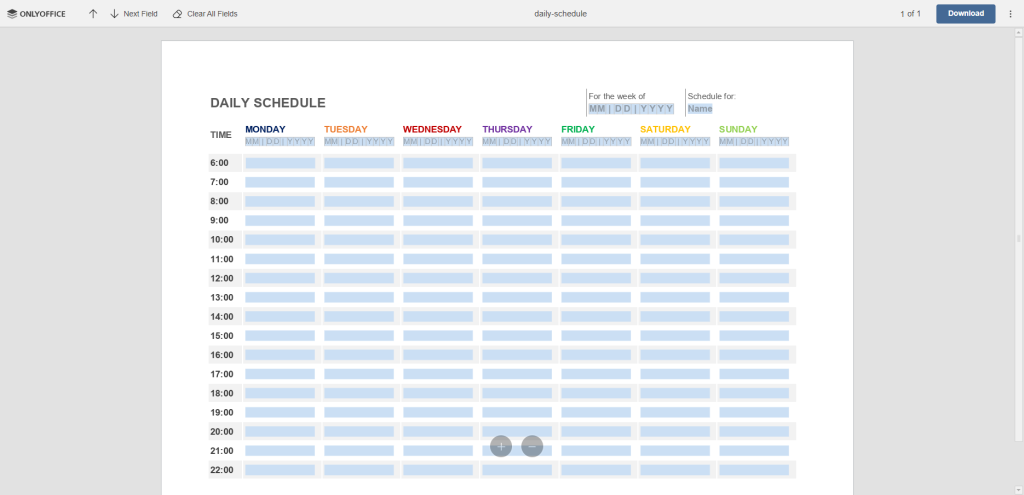 Top 10 most popular office documents in the OFORM library