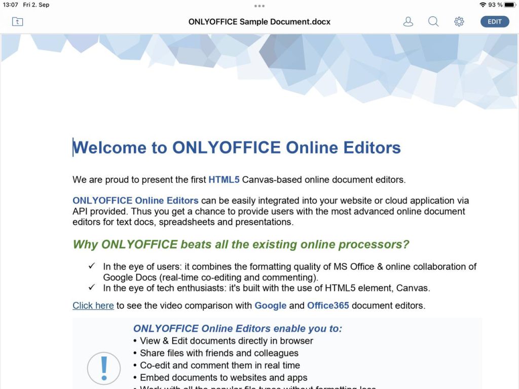 Meet ONLYOFFICE Documents v7.2 for iOS with new features
