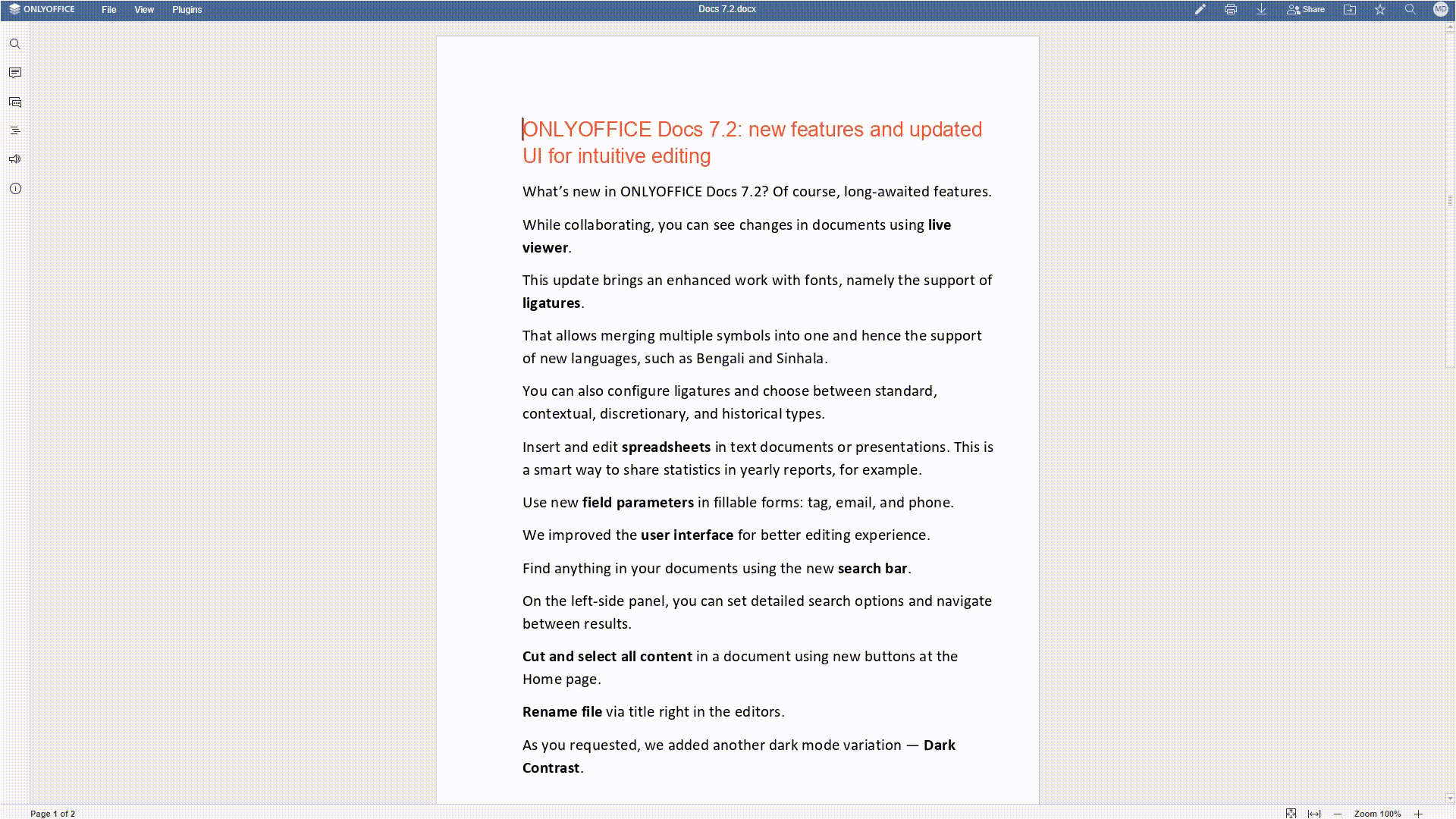 ONLYOFFICE Docs 7 2 For Developers How To Enable Live Viewer
