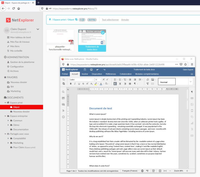 NetExplorer allows viewing documents in real time using live viewer of ONLYOFFICE Docs