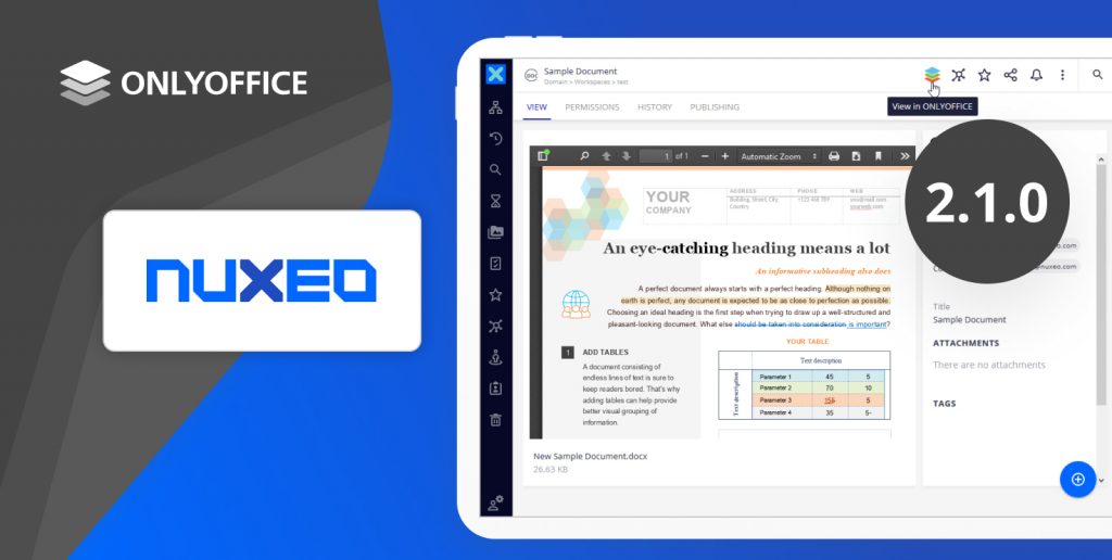 ONLYOFFICE connector v2.1.0 for Nuxeo released