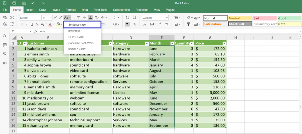 Come cambiare maiuscole e minuscole in Excel