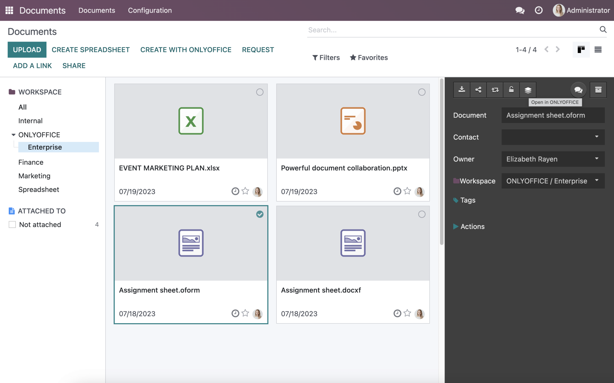 ONLYOFFICE connector for Odoo Enterprise | ONLYOFFICE Blog