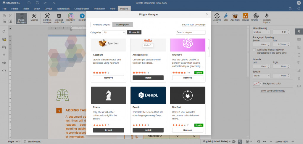 How to remove plugins in ONLYOFFICE | ONLYOFFICE Blog