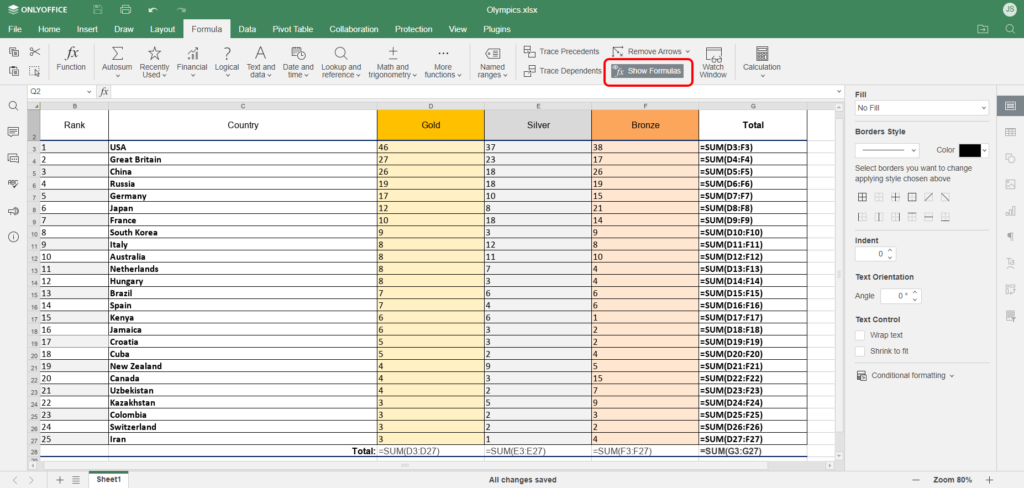 How to trace precedents and dependents in Excel sheets