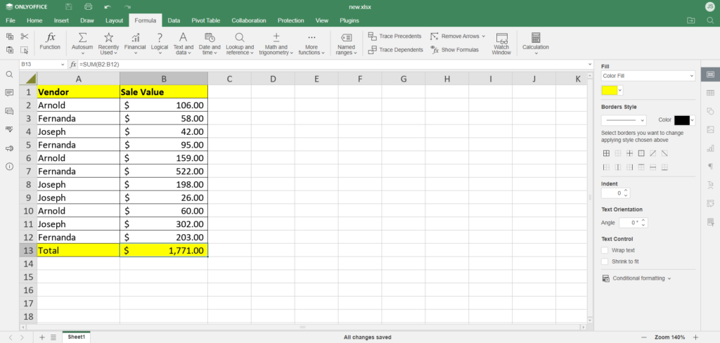 SUMMEWENN-Funktion in Excel erklärt | ONLYOFFICE Blog