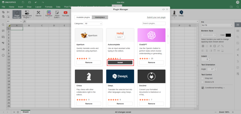 Función Autocompletar en las hojas de Excel | ONLYOFFICE
