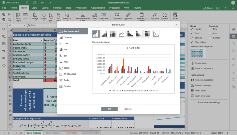 How to use Chart Wizard in Excel sheet? | ONLYOFFICE Blog