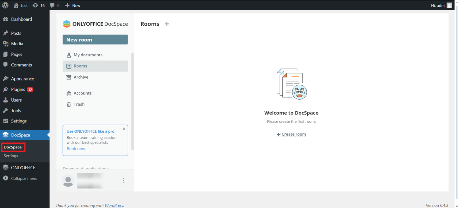 Embed documents into your WordPress with ONLYOFFICE DocSpace