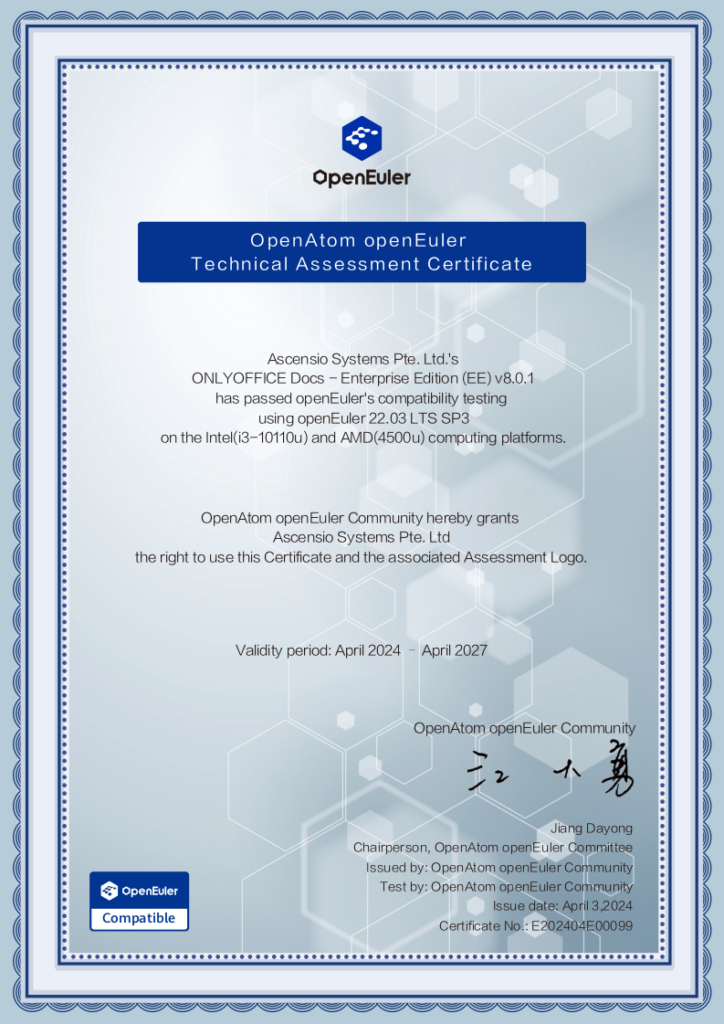 Onlyoffice Got Certified By Openeuler Os Onlyoffice Blog 