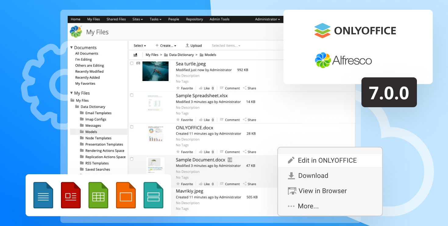 ONLYOFFICE-Konnektor v7.0 für Alfresco | ONLYOFFICE Blog