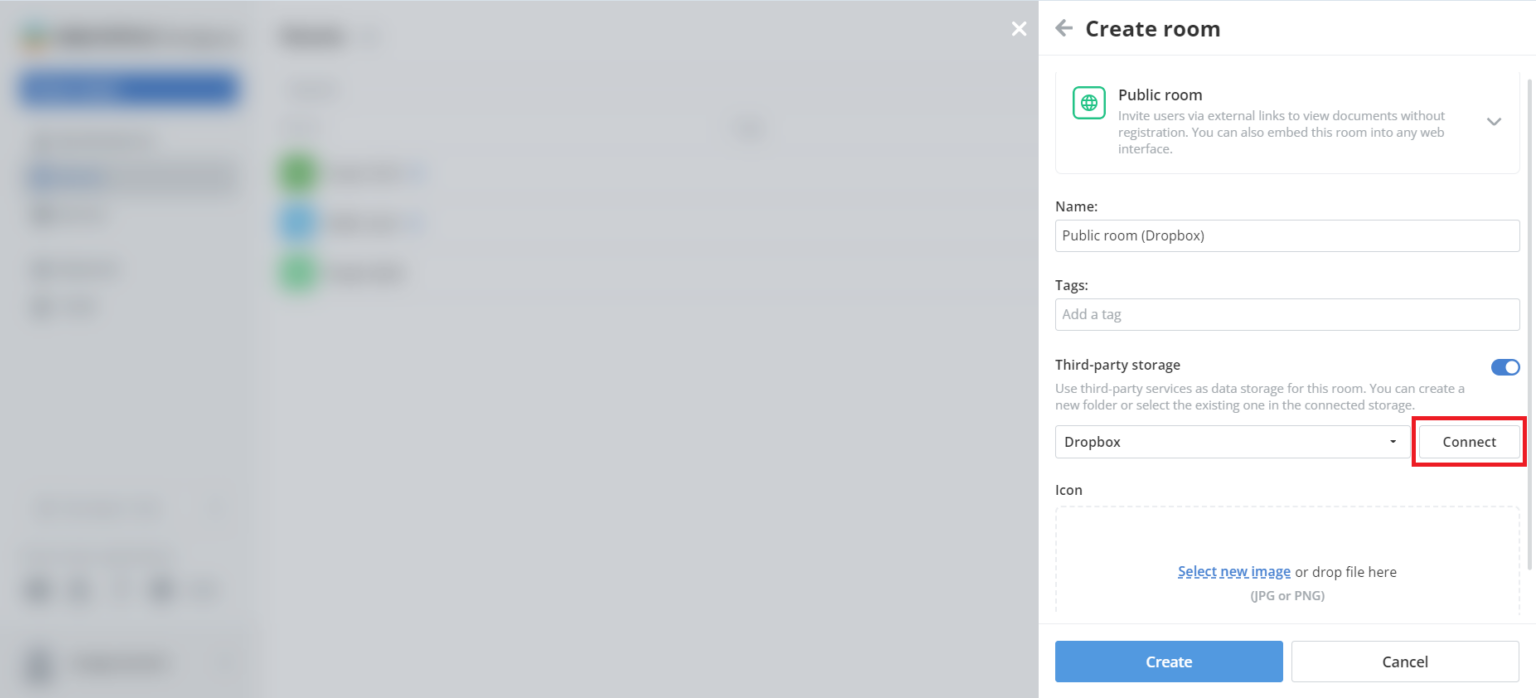 How to store ONLYOFFICE DocSpace public rooms in Dropbox