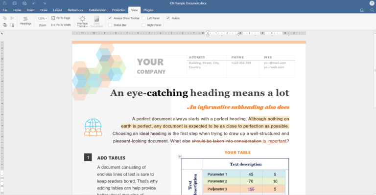 How to show and use a ruler in Word document