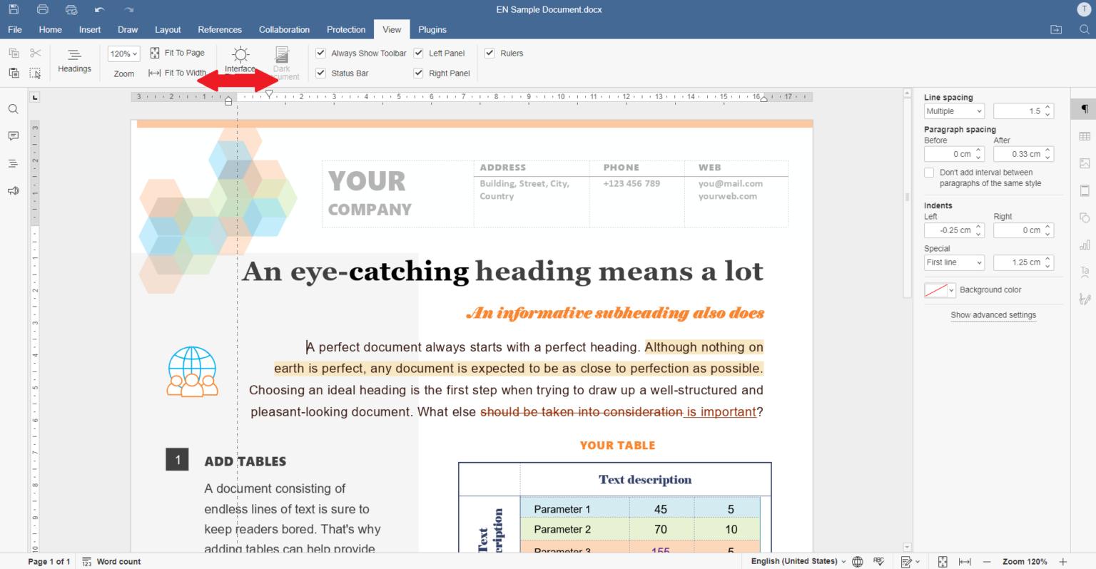 How to show and use a ruler in Word document