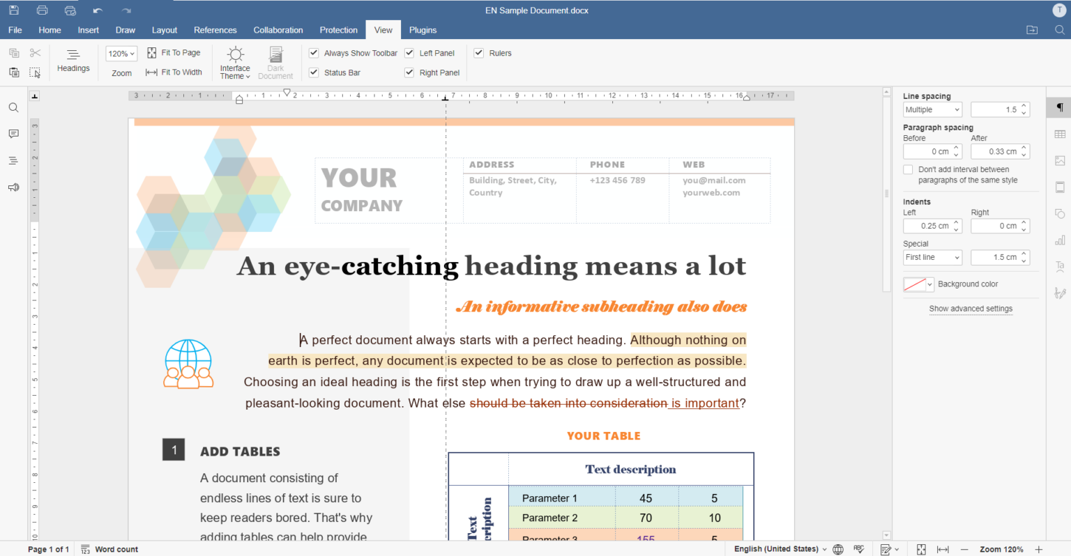 How to show and use a ruler in Word document