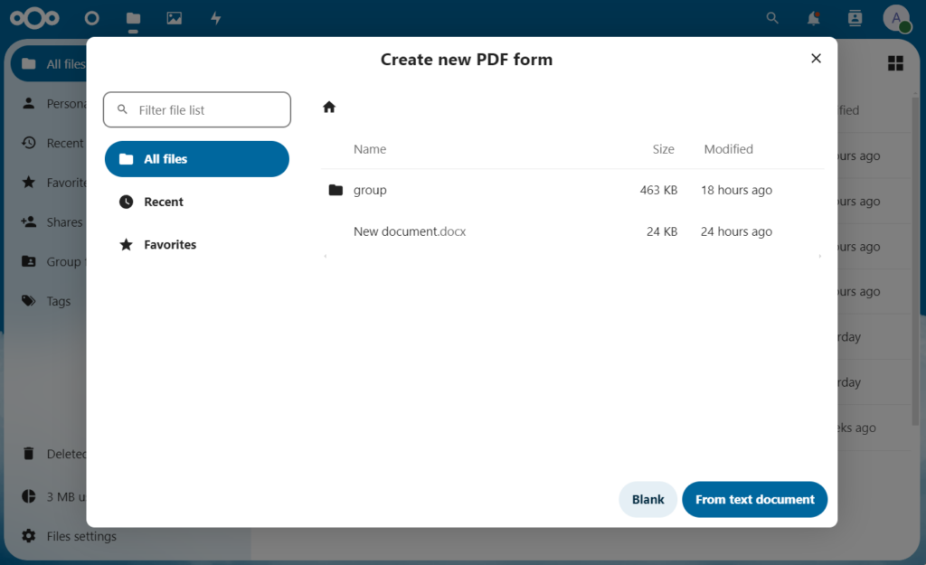 ONLYOFFICE connector for Nextcloud: how to create PDF forms | ONLYOFFICE Blog