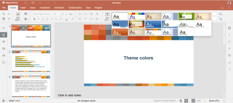 How to change theme colors working on Word, Excel and PowerPoint files