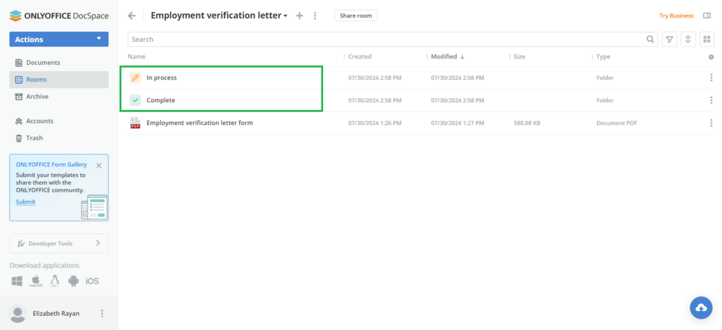 How to use form filling rooms in ONLYOFFICE DocSpace
