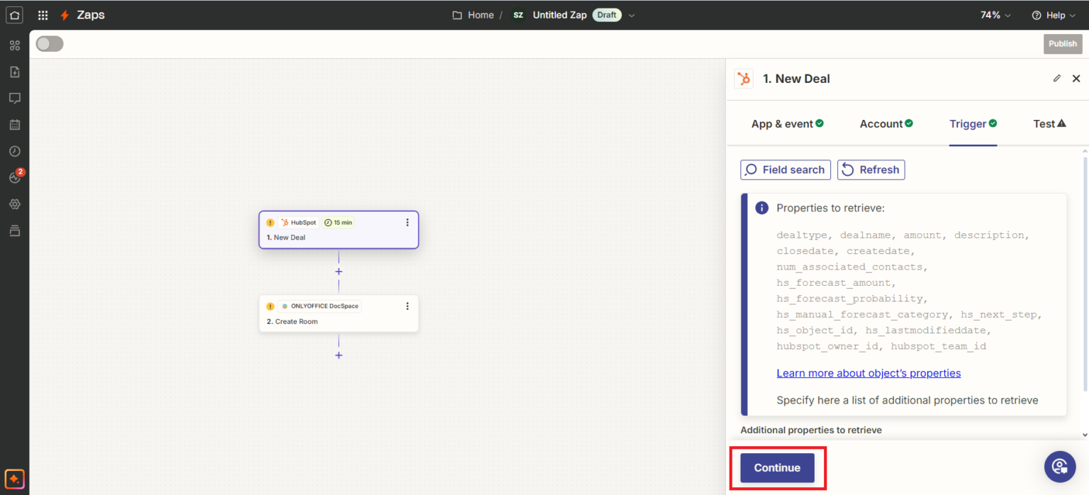 ONLYOFFICE DocSpace and HubSpot: ready Zapier templates