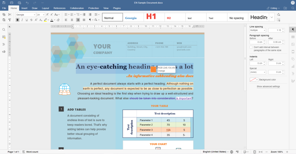 How to change background color in Word document