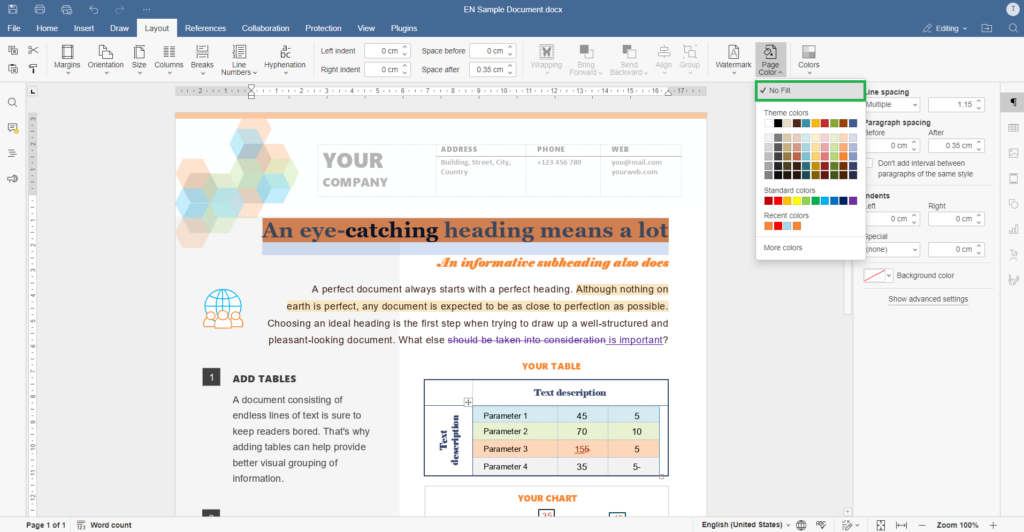 Modifier la couleur d'arrière-plan dans un document Word