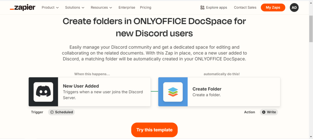 Synchronize ONLYOFFICE and Discord via Zapier