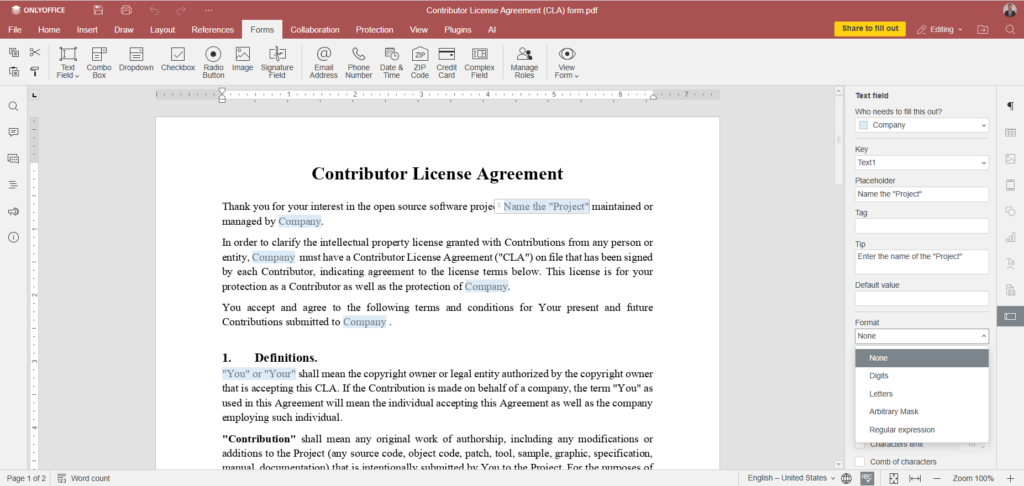 How to co-edit PDF forms in ONLYOFFICE: an easy guide