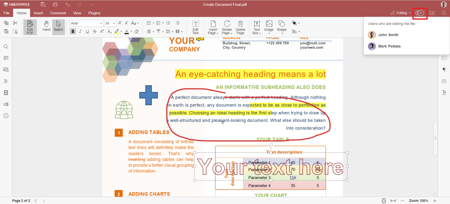 Collaborative PDF editing in ONLYOFFICE 101