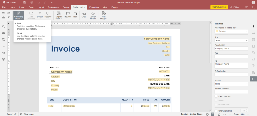 How to co-edit PDF forms in ONLYOFFICE: an easy guide