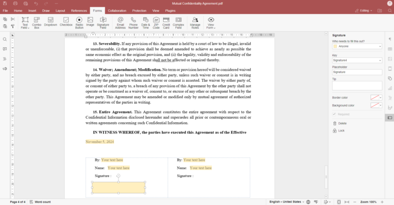 How to make a signature in PDF forms | ONLYOFFICE Blog