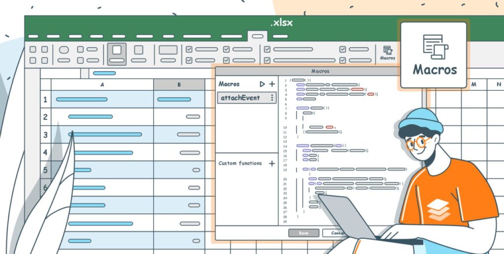 Use the attachEvent method to handle events in your macro code ...