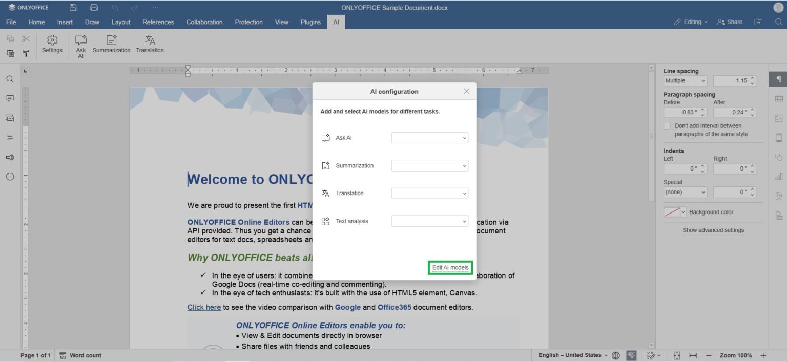 Top AI tools for Office suites: explore AI features in ONLYOFFICE