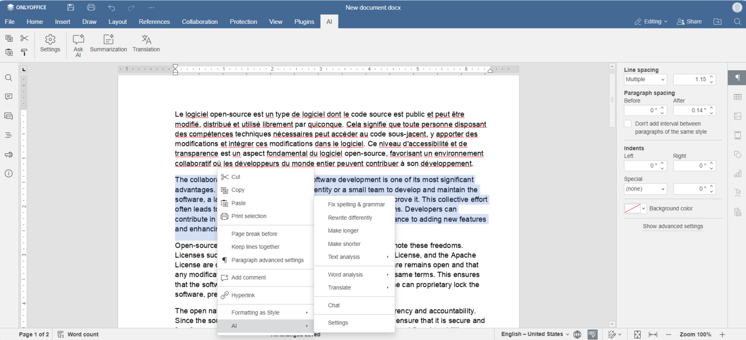 How to use Mistral AI in ONLYOFFICE: a quick guide