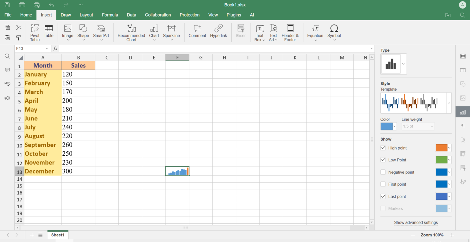 Excel sheet sparklines explained | ONLYOFFICE Blog