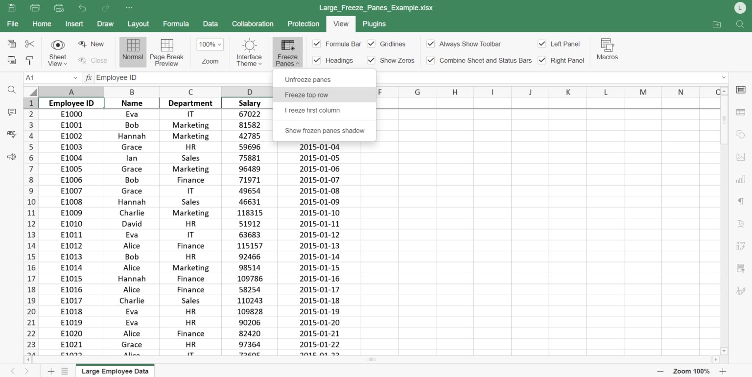 How to freeze rows and columns in Excel sheet | ONLYOFFICE