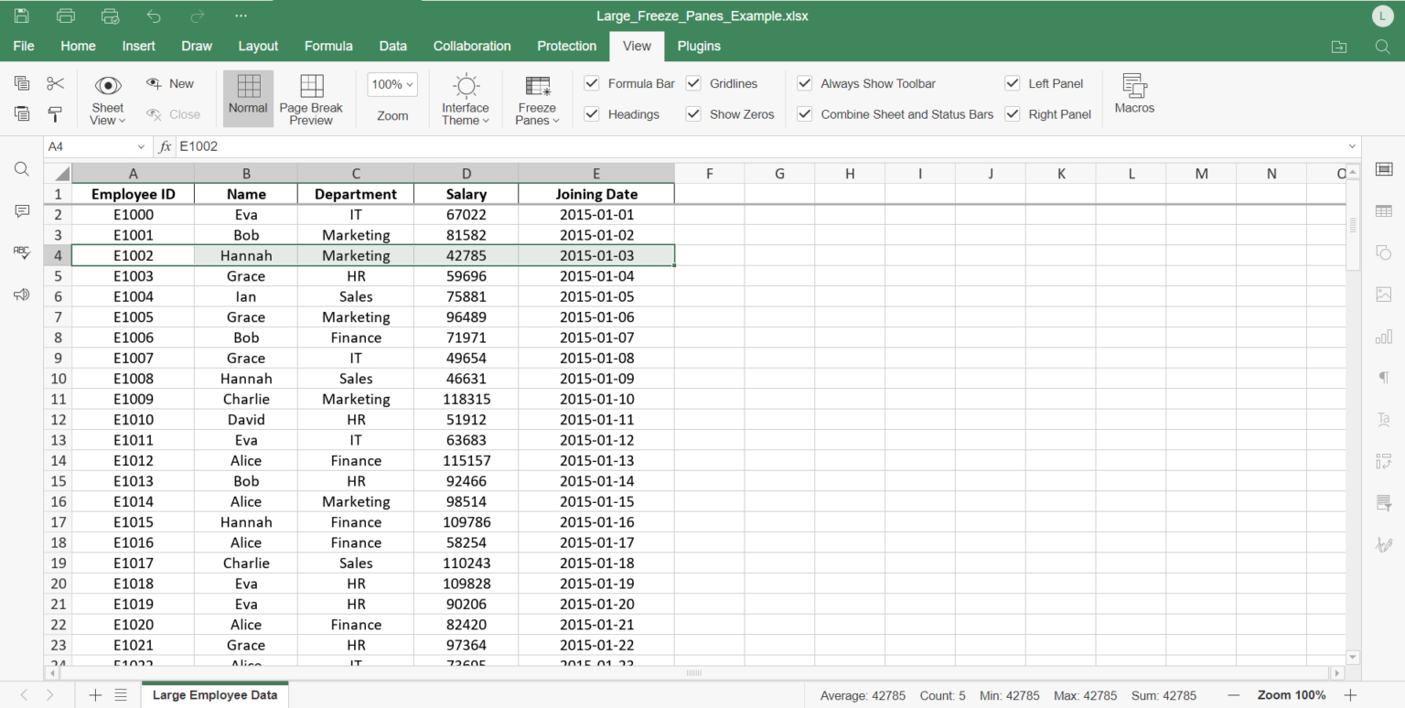 How to freeze rows and columns in Excel sheet | ONLYOFFICE