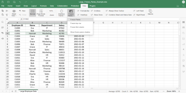 How to freeze rows and columns in Excel sheet | ONLYOFFICE