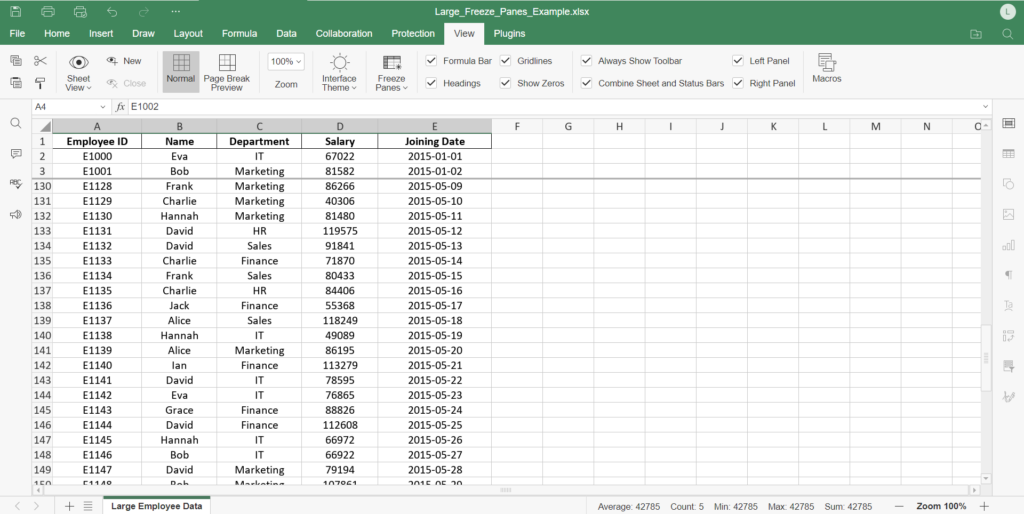 How to freeze rows and columns in Excel sheet | ONLYOFFICE