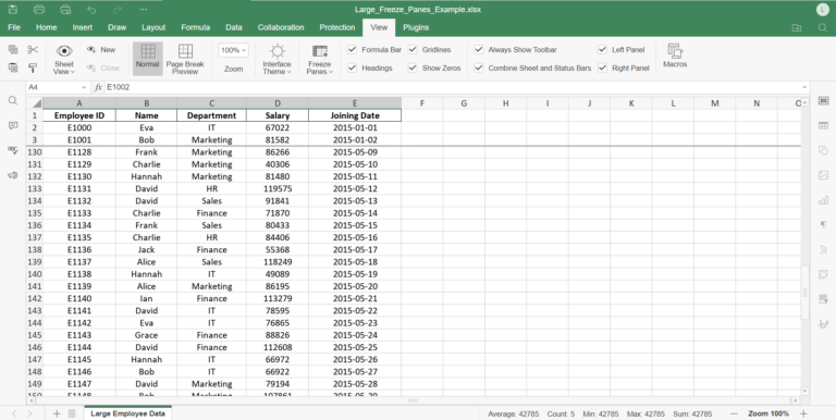 How To Freeze Rows And Columns In Excel Sheet Onlyoffice
