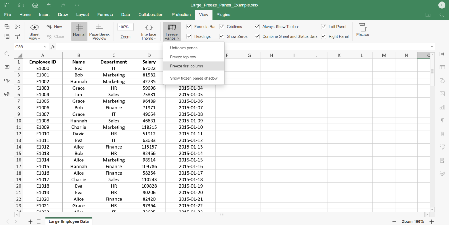 How to freeze rows and columns in Excel sheet | ONLYOFFICE