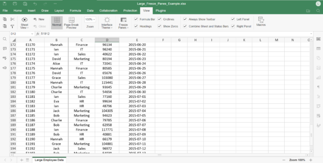 How To Freeze Rows And Columns In Excel Sheet Onlyoffice