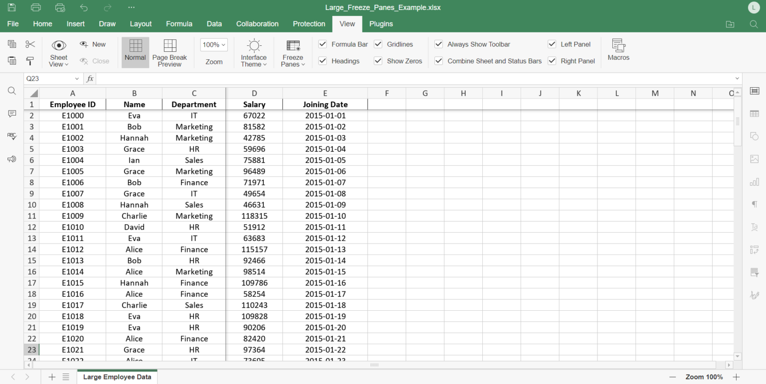 How to freeze rows and columns in Excel sheet | ONLYOFFICE