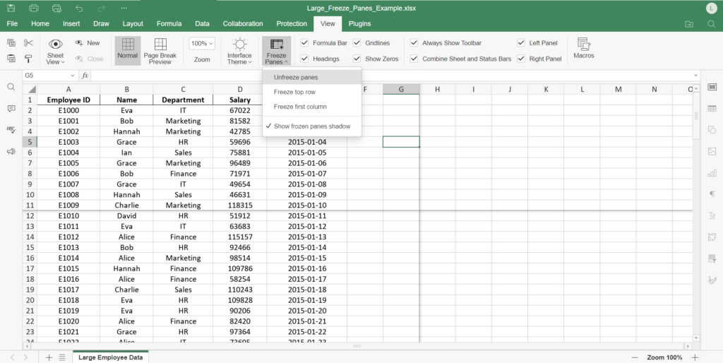 Como congelar linhas e colunas em uma planilha do Excel