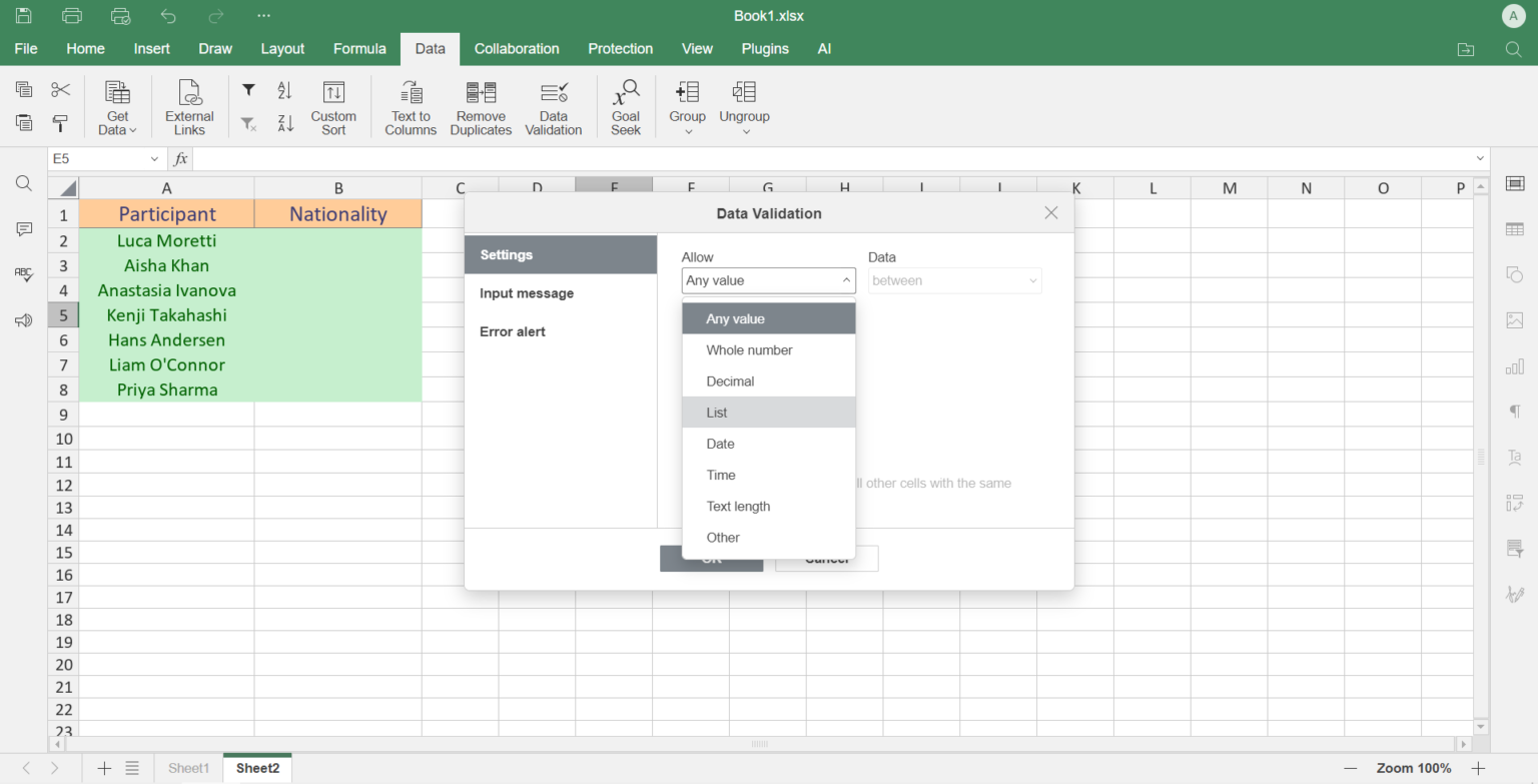 Wie man eine Dropdown-Liste in einer Excel-Tabelle erstellt | ONLYOFFICE Blog