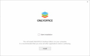 Install ONLYOFFICE Desktop Editors on Windows with the online installer