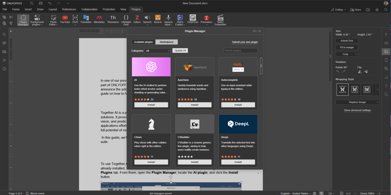 Cómo utilizar Together AI en ONLYOFFICE | ONLYOFFICE Blog